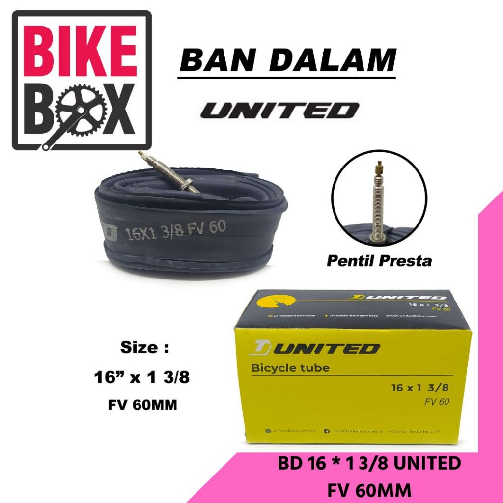 Jual UNITED BAN DALAM SEPEDA 16 x 1 3/8 UNITED FV 60MM | Shopee Indonesia