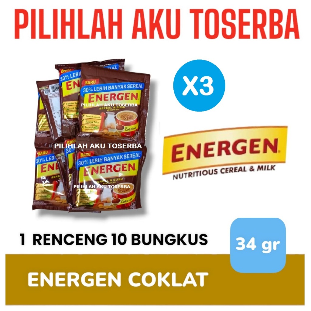Jual Energen COKELAT COKLAT Renceng 34gr x 10 Sachet - ( HARGA 3 ...