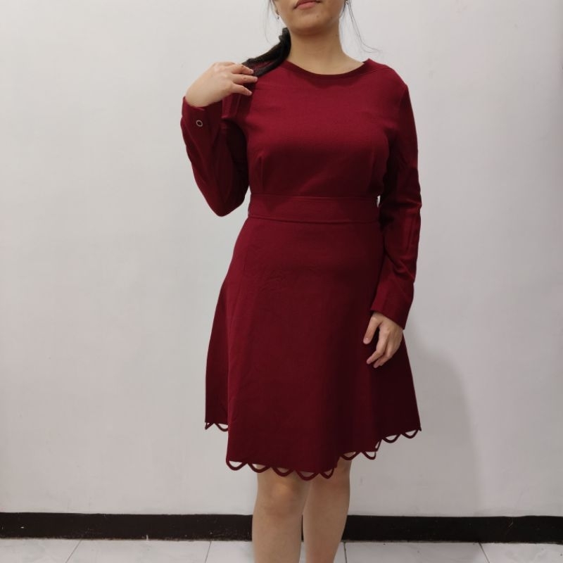 Jual Dress Katbol Michaa Song Hye Kyo Semi Tweed Red Dress Burgundy ...