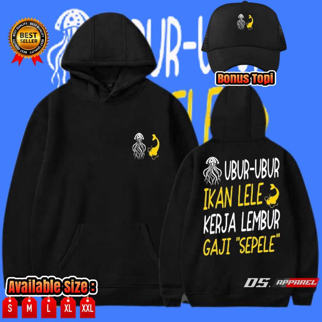 Jual HOODIE JUMPER UBUR-UBUR IKAN LELE KERJA LEMBUR GAJI SEPELE~DESAIN ...
