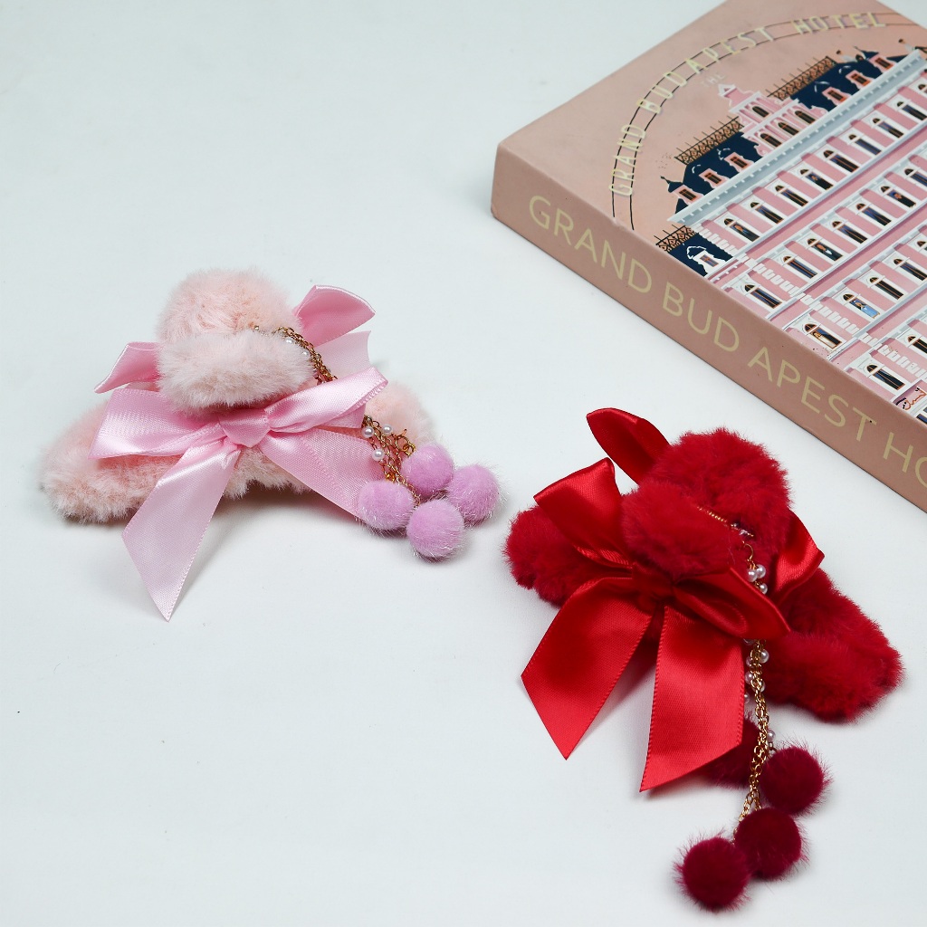 Jual JEPIT RAMBUT BULU LEMBUT HALUS MOTIF PITA RUMBAI POM POM AKSESORIS ...