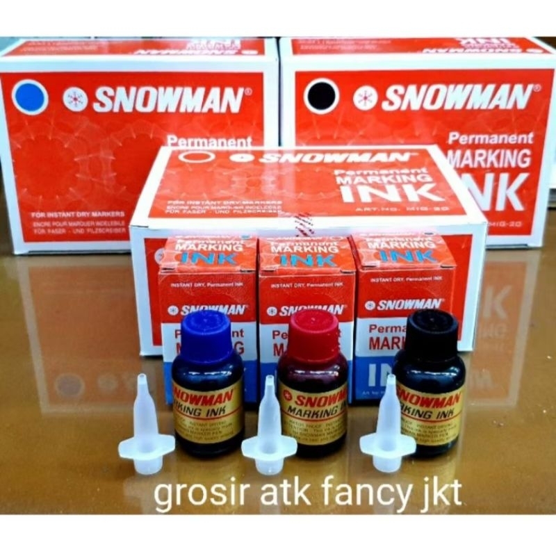 Jual ( 1 Buah ) Tinta Refill Ink Spidol Permanent Marker Snowman MIG-20 ...