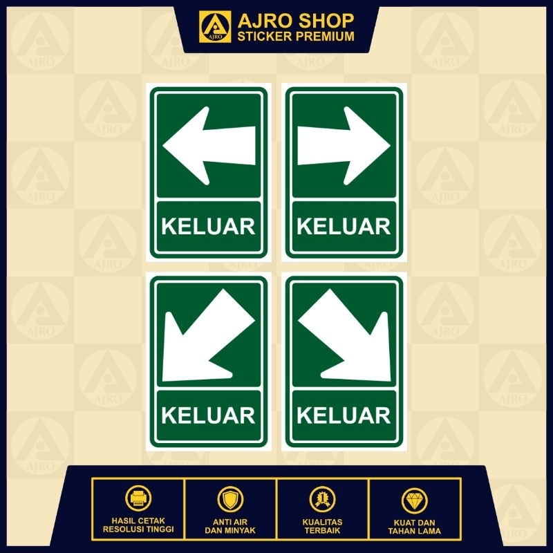 Jual Stiker Rambu Keluar - Ukuran 20x28,5 Cm - Sticker Rambu | Shopee ...