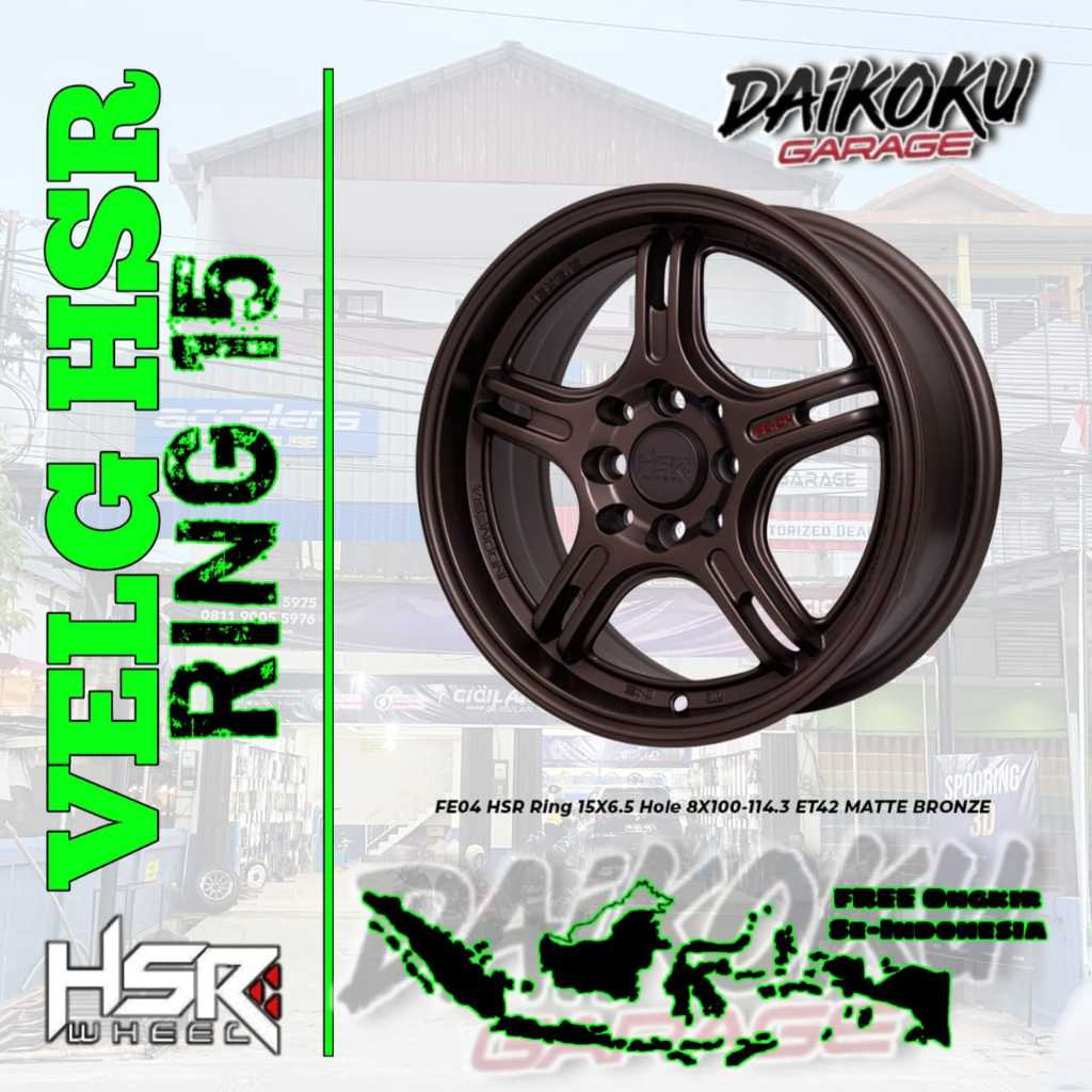 Jual Velg Mobil Racing Look HSR FE04 Ring 15 Lubang 4x100/114,3 (Jazz,Avanza,Xenia,Brio ...