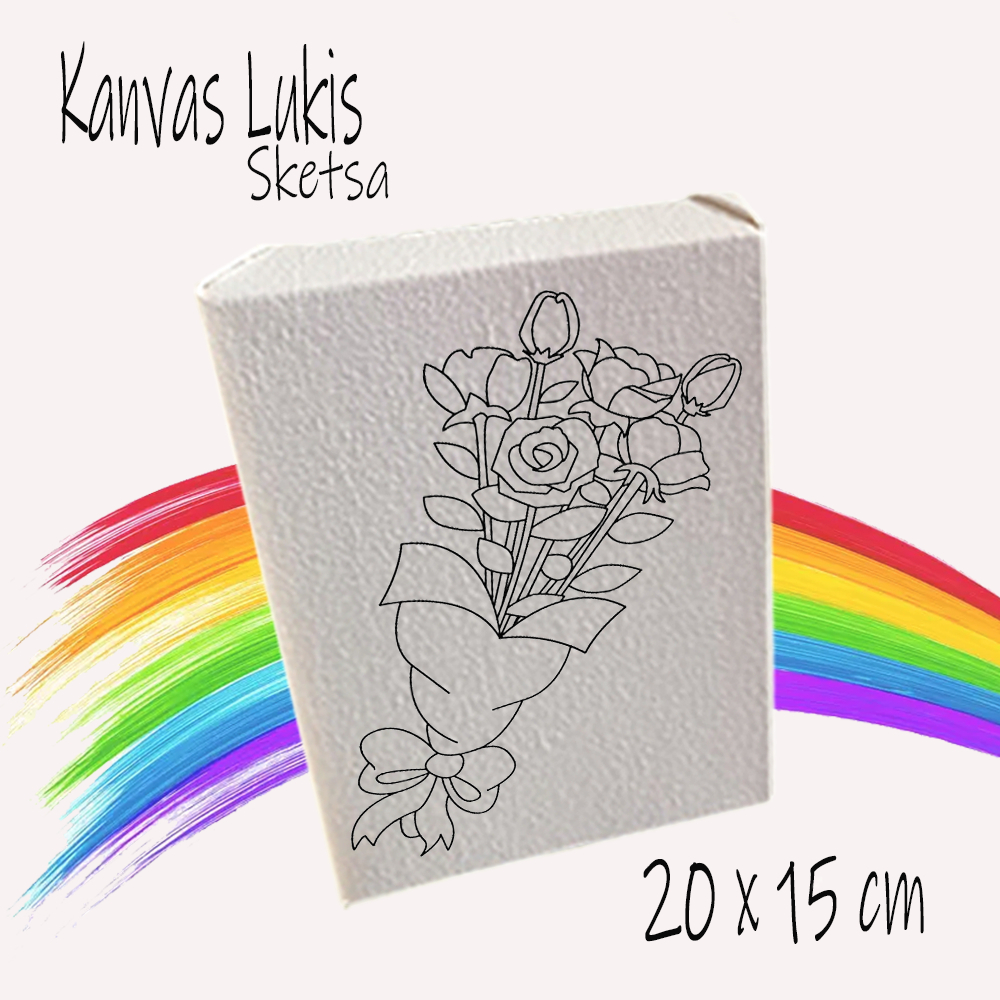 Jual Kanvas Lukis Sketsa Bunga Terbaru 20x15 Siap Pakai | Shopee Indonesia