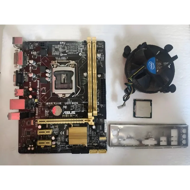 Jual Motherboard Asus h81m-k + RAM 16GB + i5 4690 + fan + backplate ...
