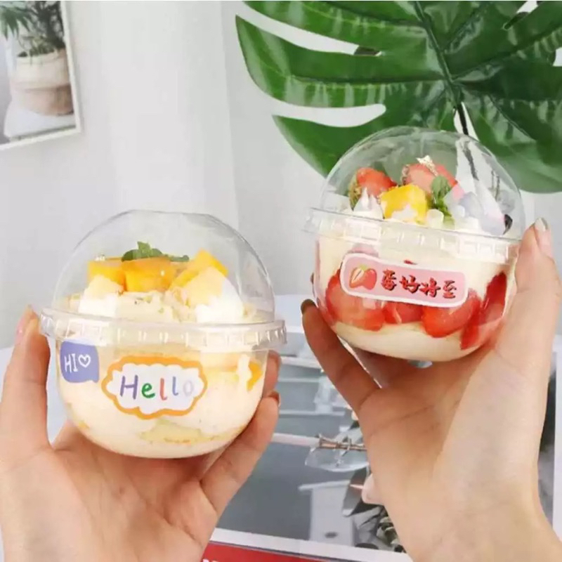 Jual Dessert Box Ball 250ml Pudding Cup Ice Cream Cup Salad Buah ...