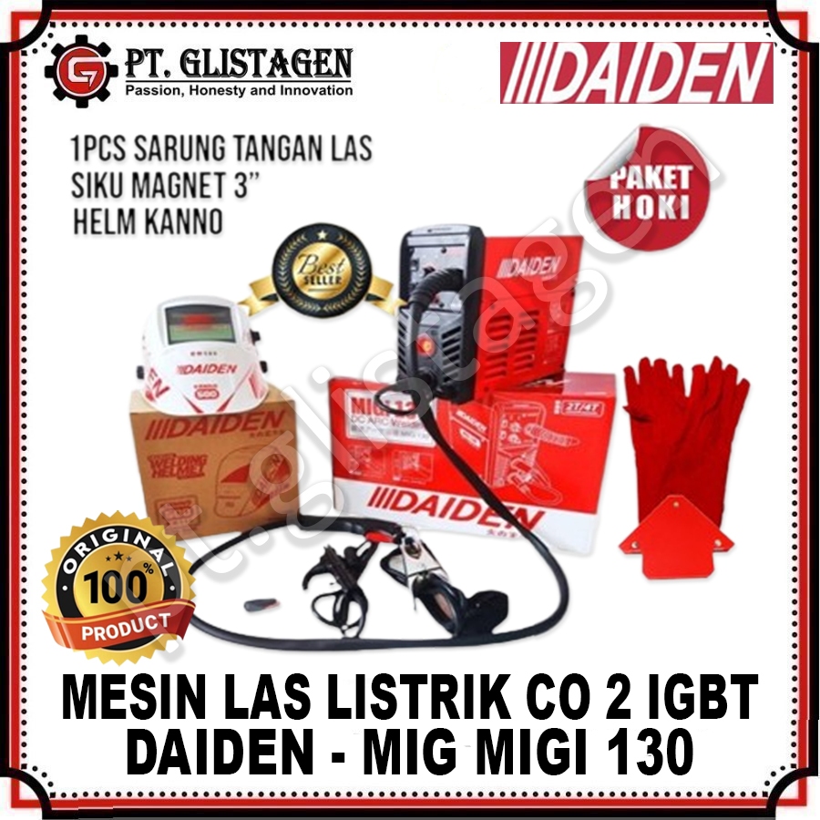 Jual DAIDEN MIG 130 Mesin Travo Las / Mesin Las MIGi / MIG / MAG / Co2 / Tanpa Gas MIG 130 ...