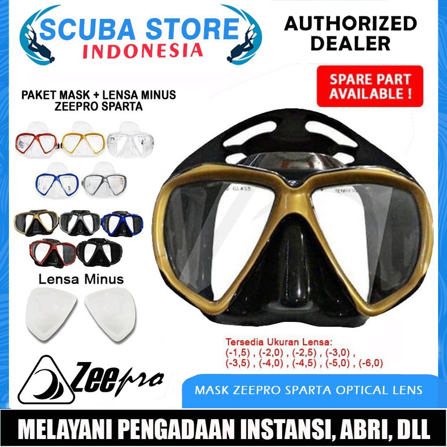 Jual Mask Zeepro Sparta Lensa Minus Optical Lens Masker Kacamata Selam ...