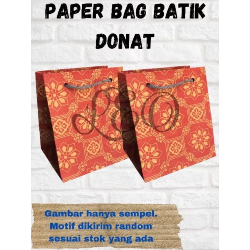 Jual Paperbag Donat motif batik random yang cocok untuk kemasan donat ...