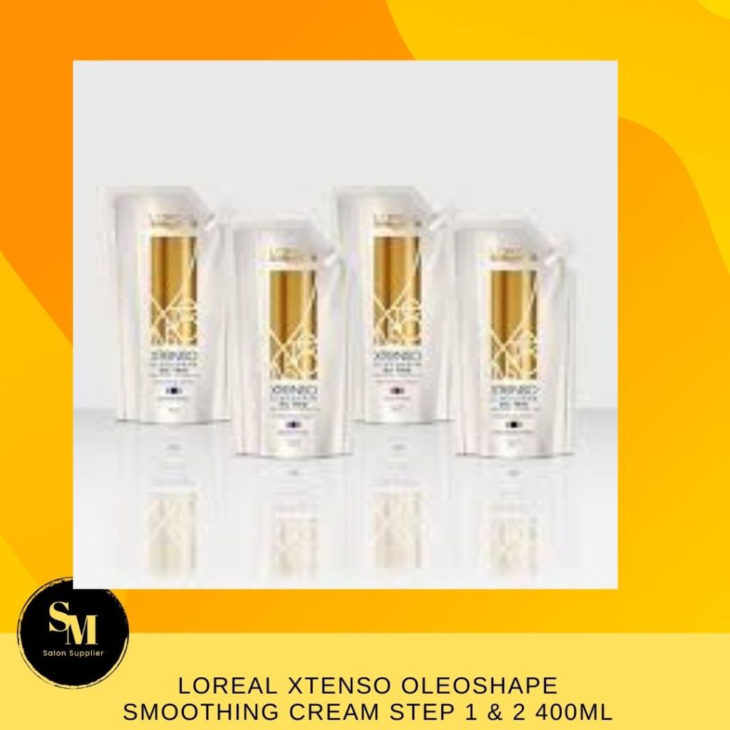 Jual Loreal Xtenso Oleoshape Oil Trio Smoothing Cream Step 1 & 2 400ml ...
