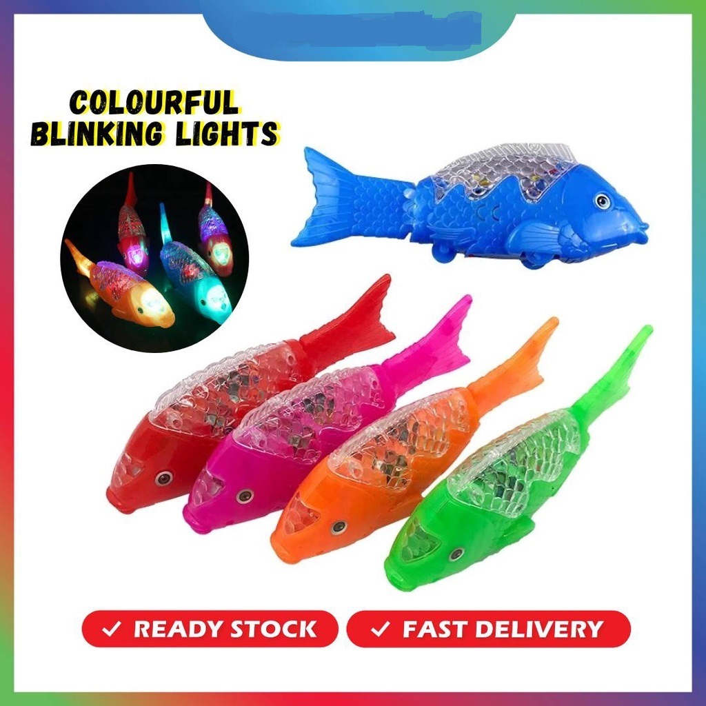 Jual Mainan Ikan Bening Lampu Bisa Jalan Mainan Ikan Jalan Goyang Lampu ...