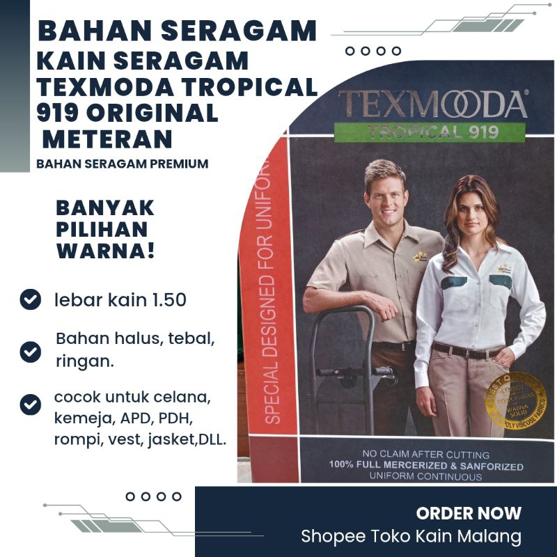 Jual (HARGA OER SETEBGAH METER) KAIN TEXMODA TROPICAL/BAHAN SERAGAM ...