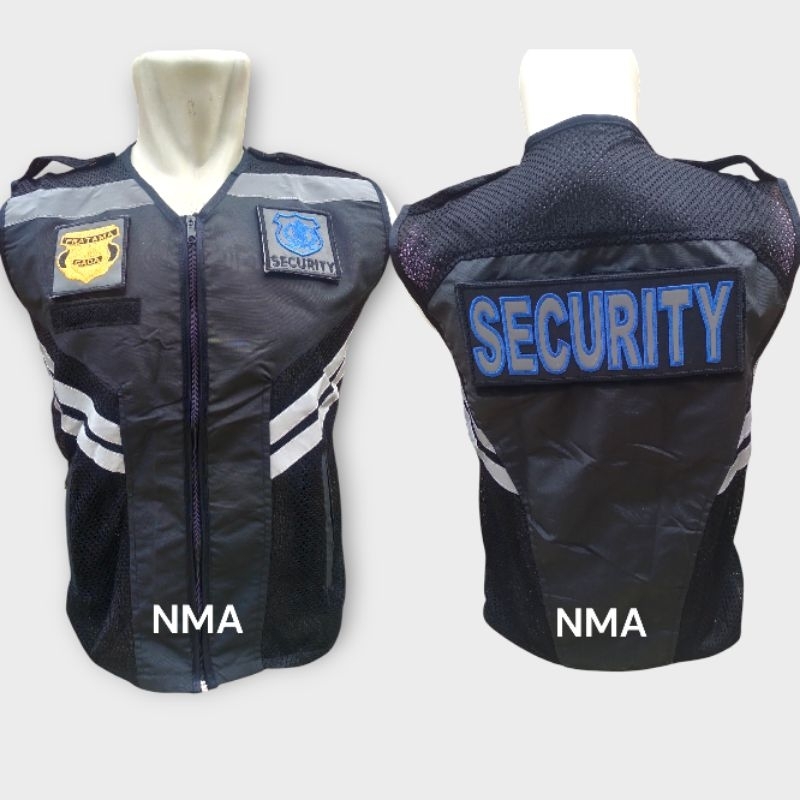 Jual Rompi Security Satpam Full Hitam Bahan Jaring Taslan | Shopee ...