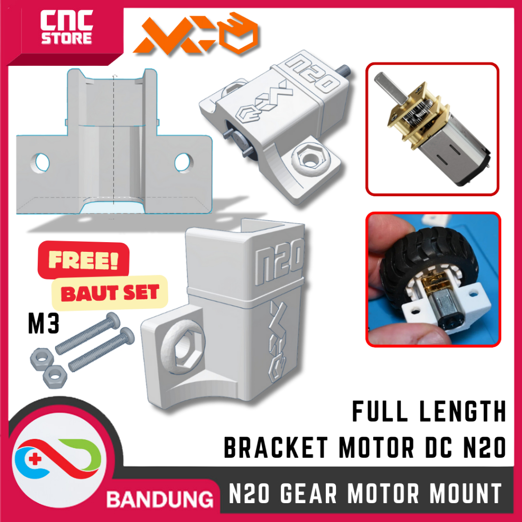 Jual Full Length BRACKET MOTOR DC N20 Gear Motor Mount BRACKET DUDUKAN ...