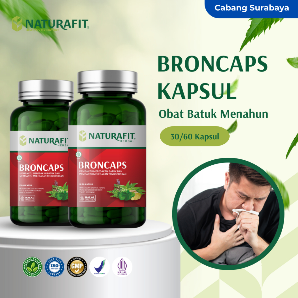 Jual BRONCAPS Naturafit - Obat Herbal Paru untuk Flu, Batuk Menahun ...