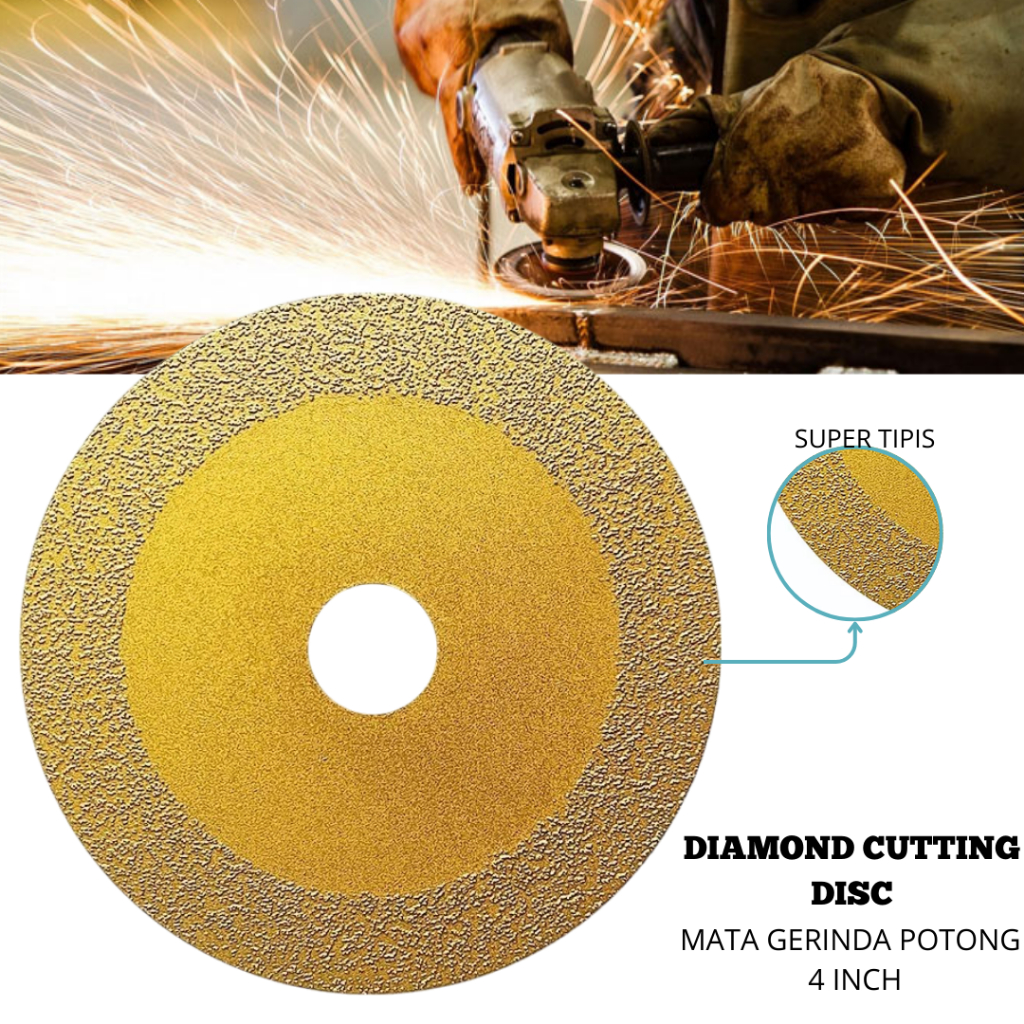 Jual Mata Gerinda Potong Kaca 4" - Diamond Cutting Disc 4 inch ...