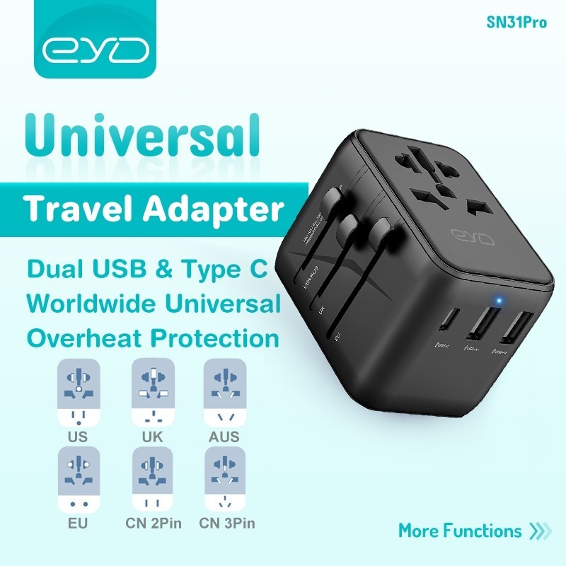 Jual EYD All-in-one Adapter Charger Worldwide Universal International ...