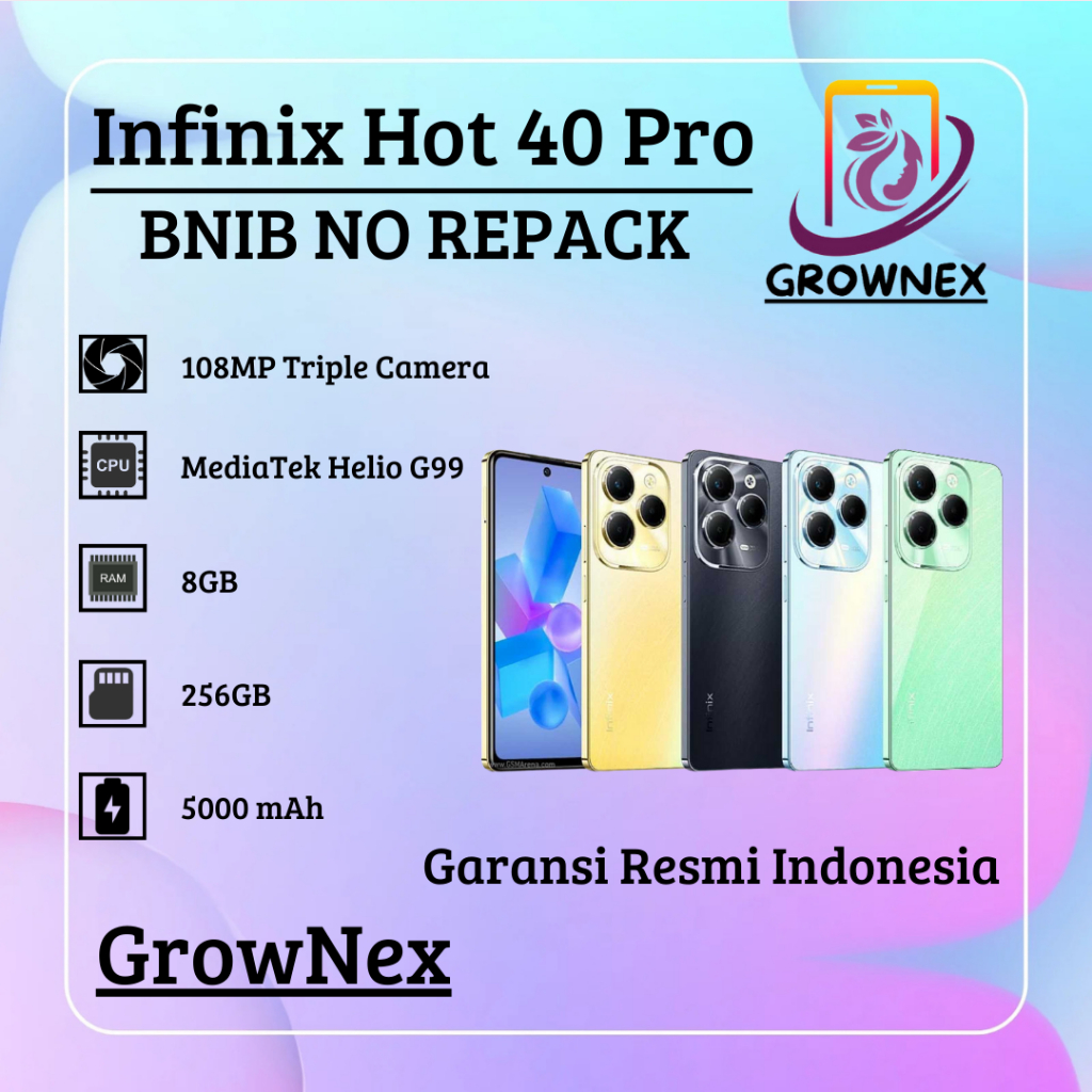 Jual Infinix Hot 40 Pro 8/256GB 8/256 GB Garansi Resmi BNIB No Repack ...