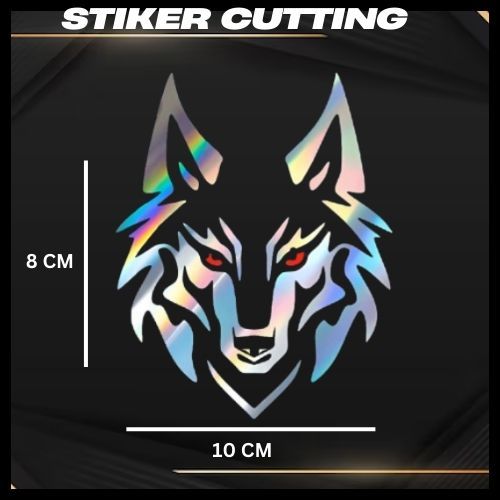 Jual Sticker Stiker Cutting HEAD WOLF Stiker Sudah dipotong Viral Murah ...