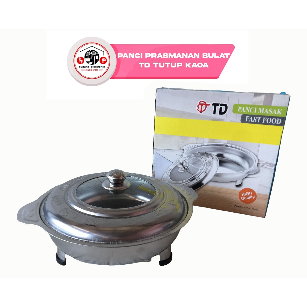 Jual Panci Prasmanan Bulat TD Tutup Kaca TD-P30B | Shopee Indonesia