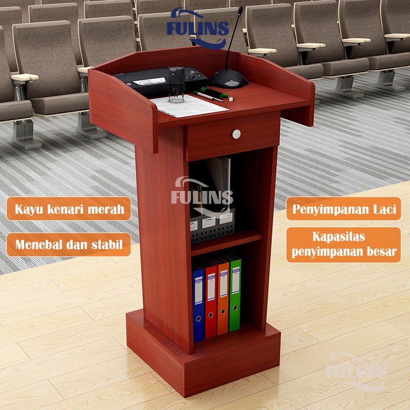 Jual Mimbar Minimalis Podium Pidato Masjid Mimbar Kayu Kenari Merah ...