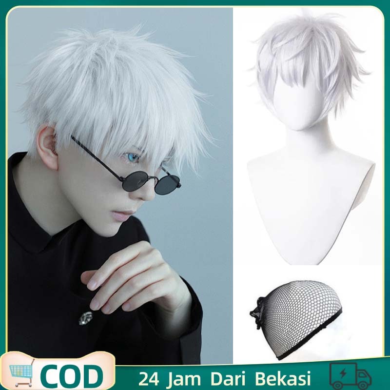 Jual wig gojo satoru/wig anime/gojo satoru wig/wig anime cosplay/wig ...