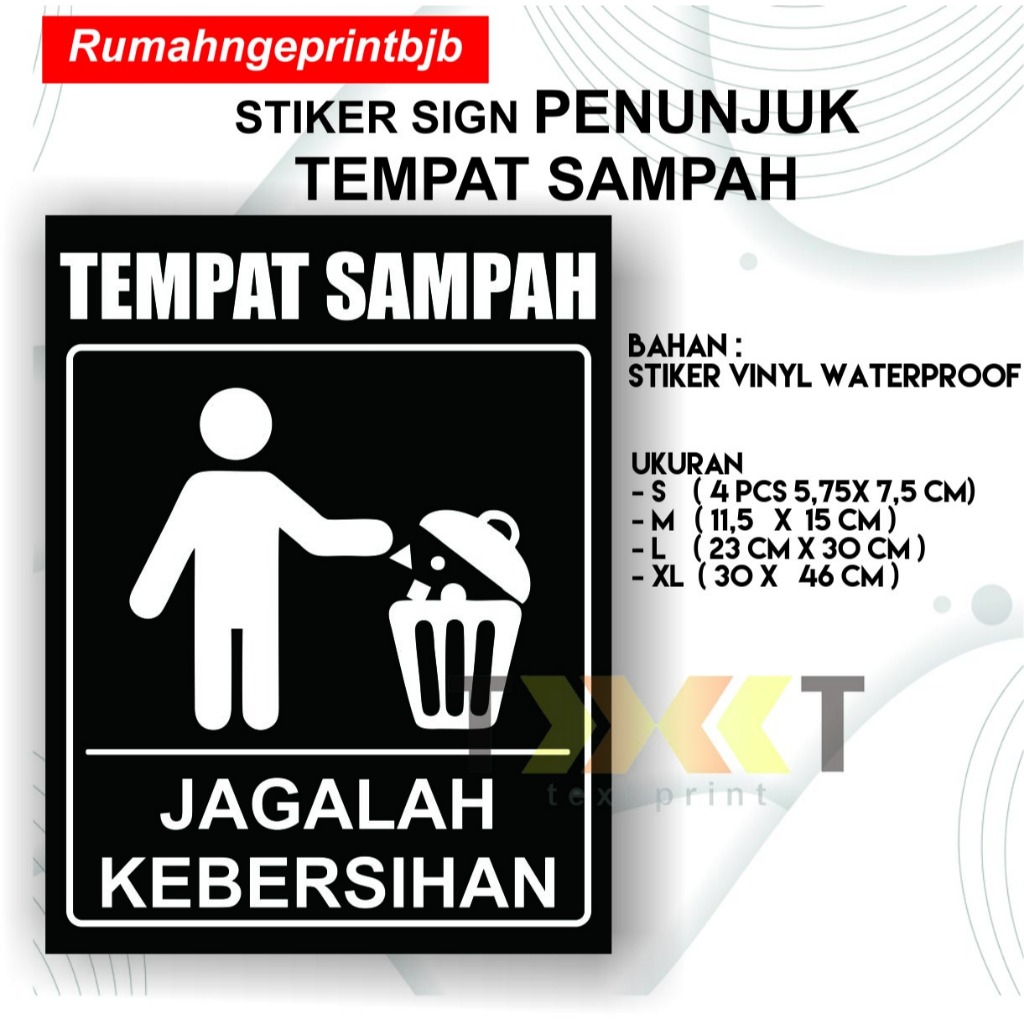 Jual STIKER waterproof anti air SIGN PENUNJUK TEMPAT SAMPAH | Shopee ...