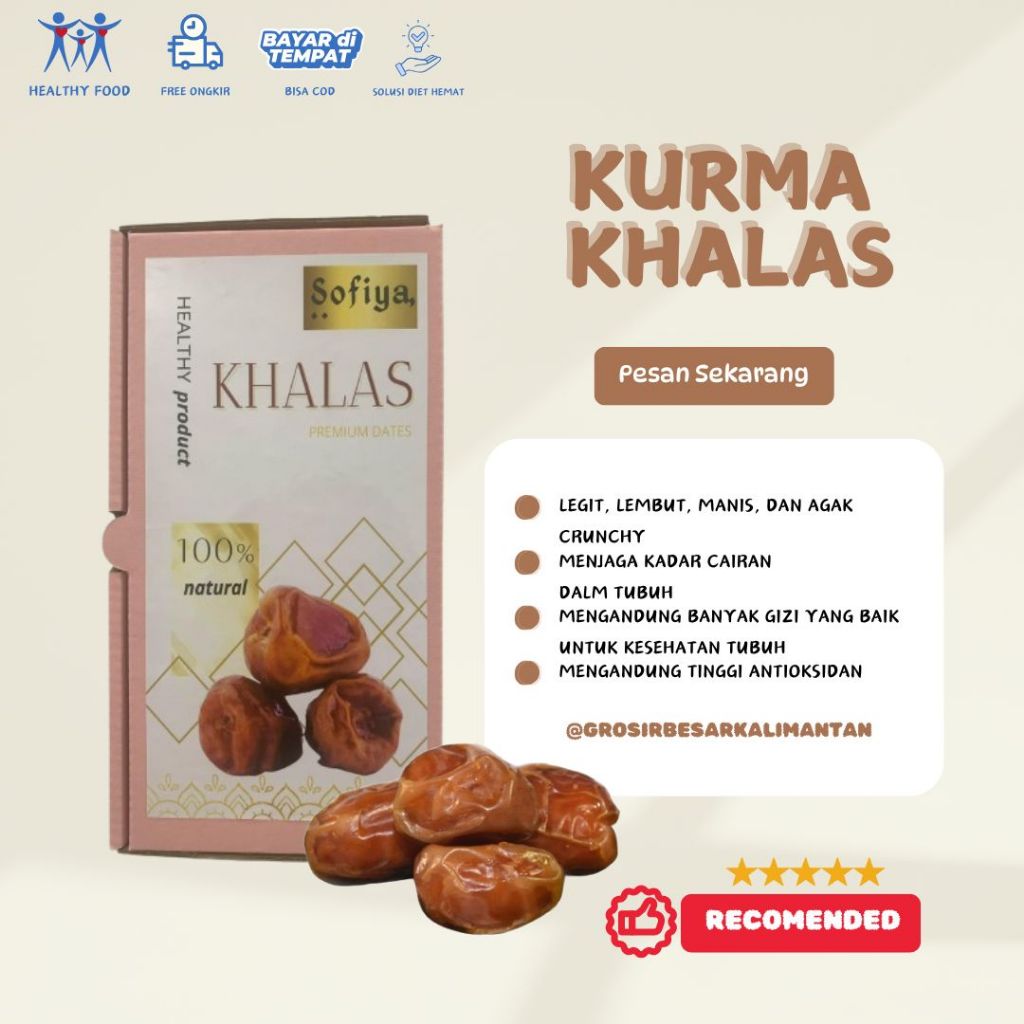 Jual COD 500 GRAM KURMA BOX SOFIYA KHALAS MESIR GOLDEN VALLEY SAFIYA ...
