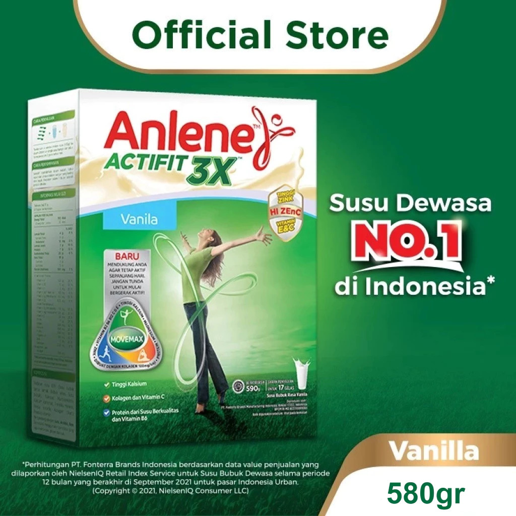 Jual PROMO ANLENE ACTIFIT 3X RASA VANILLA KEMASAN BOX 390GR | Shopee ...