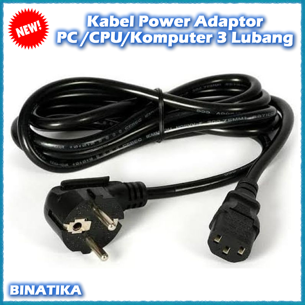 Jual Kabel Power Adaptor PC / CPU / Komputer 3 Lubang High Quality Kabel Power CPU / PSU Power ...