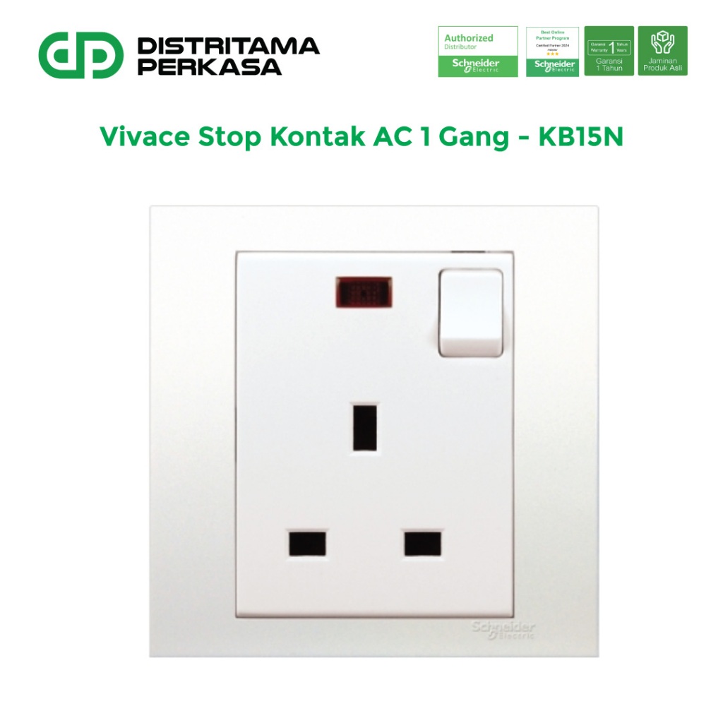 Jual Schneider Vivace Stop Kontak AC 1 Gang - KB15N | Shopee Indonesia