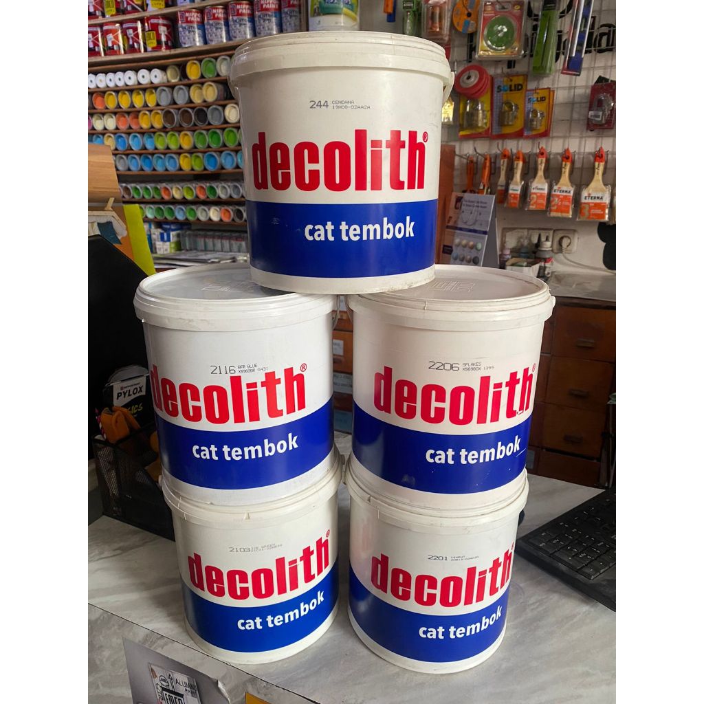 Jual CAT TEMBOK DECOLITH 5KG / CAT TEMBOK INTERIOR DECOLITH GALON 5 KG ...