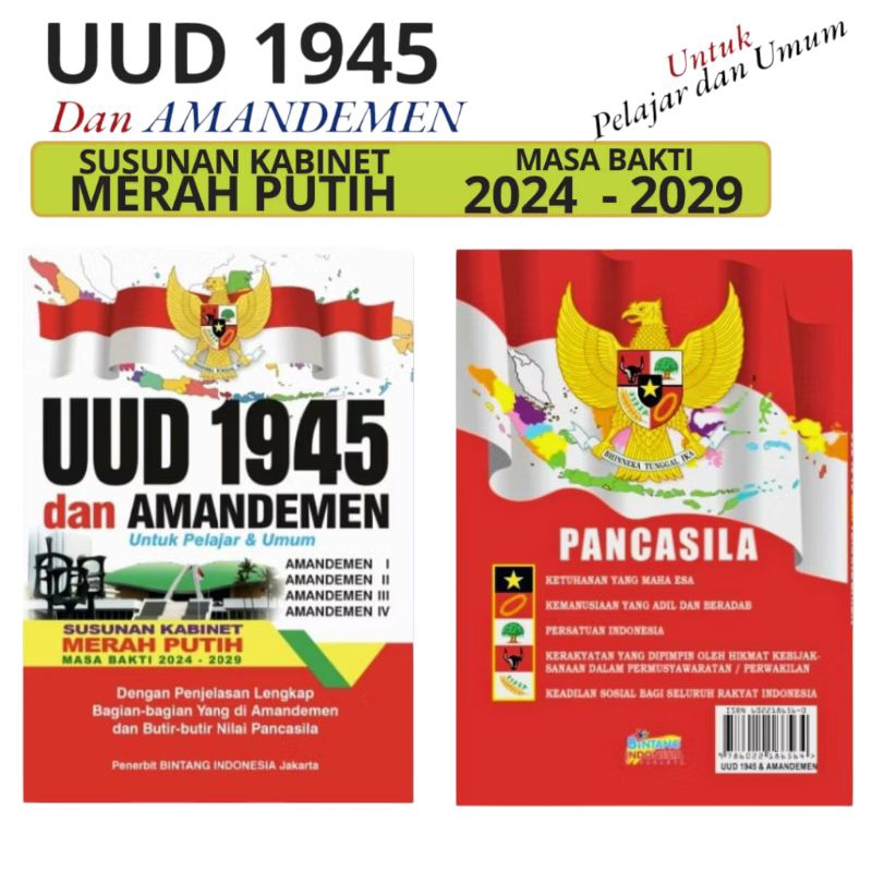 Jual Buku UUD 1945 Amandemen Kabinet Merah Putih 2024 - 2029 | Shopee Indonesia