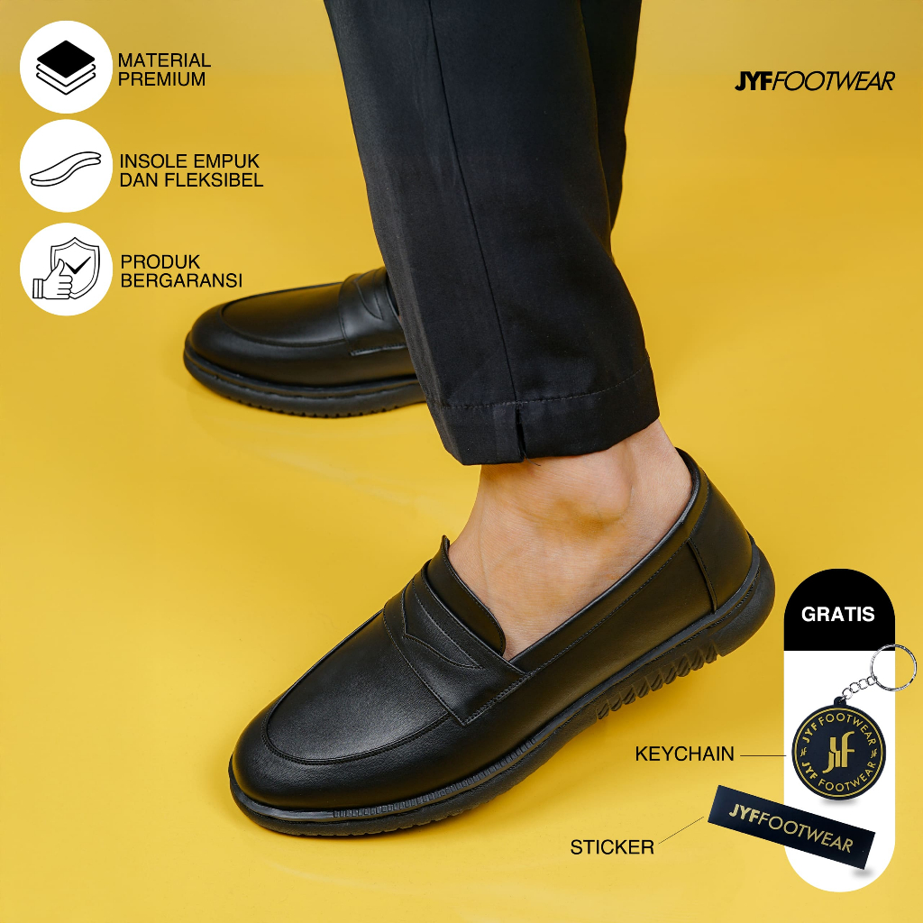 Jual JYF - Sepatu Pantofel Pria Kekinian - Well Black | Shopee Indonesia