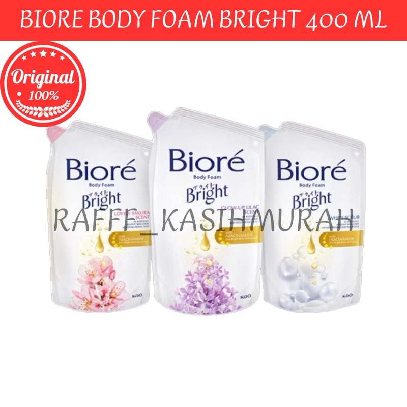 Jual Biore Bright Body Foam White Scrub 380 Ml - Sabun Mandi Cair Isi Ulang Biore | Shopee Indonesia