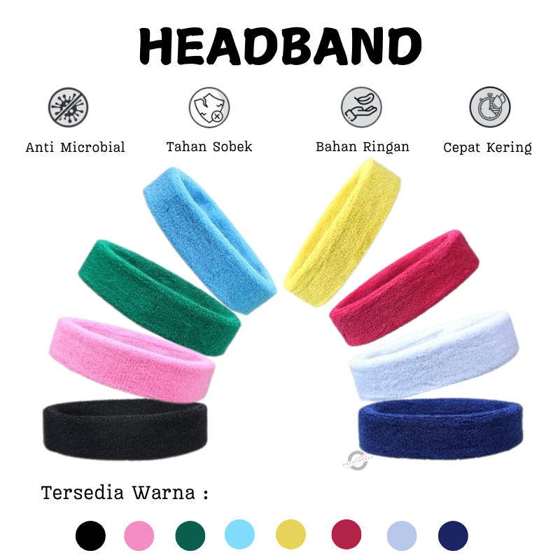 Jual Hairband Headband Bandana Sport / Headband Ikat Kepala Polos Pria ...