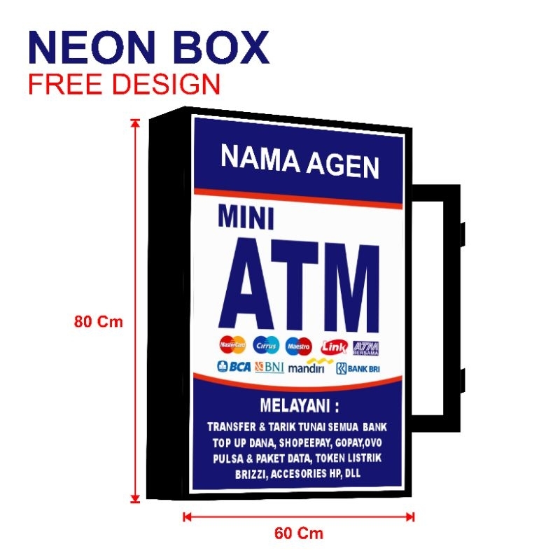 Jual NEON BOX AKRILIK UKURAN 60cm x 80cm | Shopee Indonesia