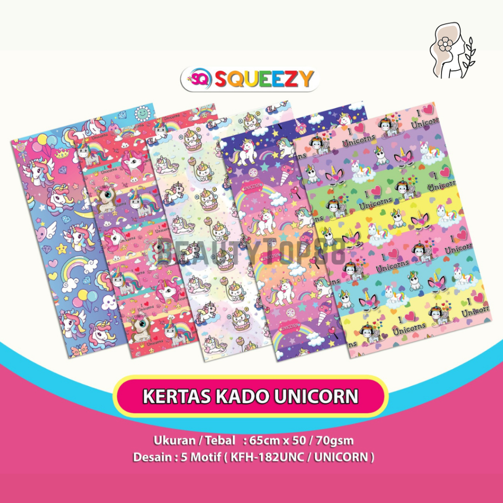 Jual Kertas Kado Squeezy 10 Lembar 1 Tema / Kertas Bungkus Kado Fancy ...