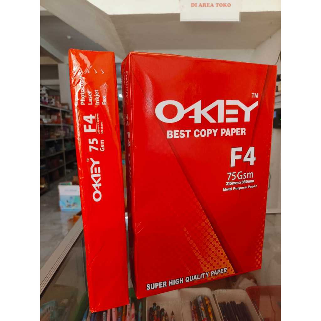 Jual (1RIM=500Lbr) Kertas Print / Fotocopy / Kertas HVS FOLIO OKEY F4 ...
