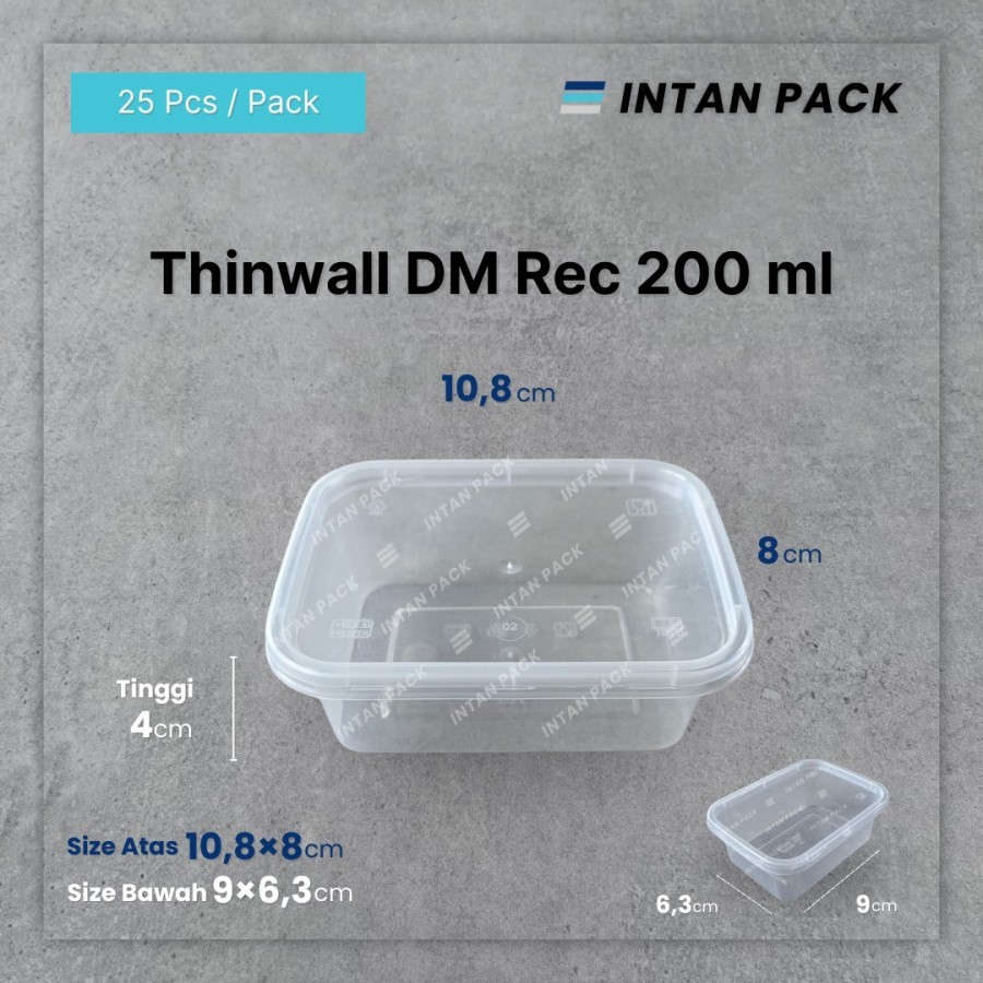 Jual Thinwall PERSEGI RECTANGLE 200 ml DM Kotak Pudding (25 PCS) | Shopee Indonesia