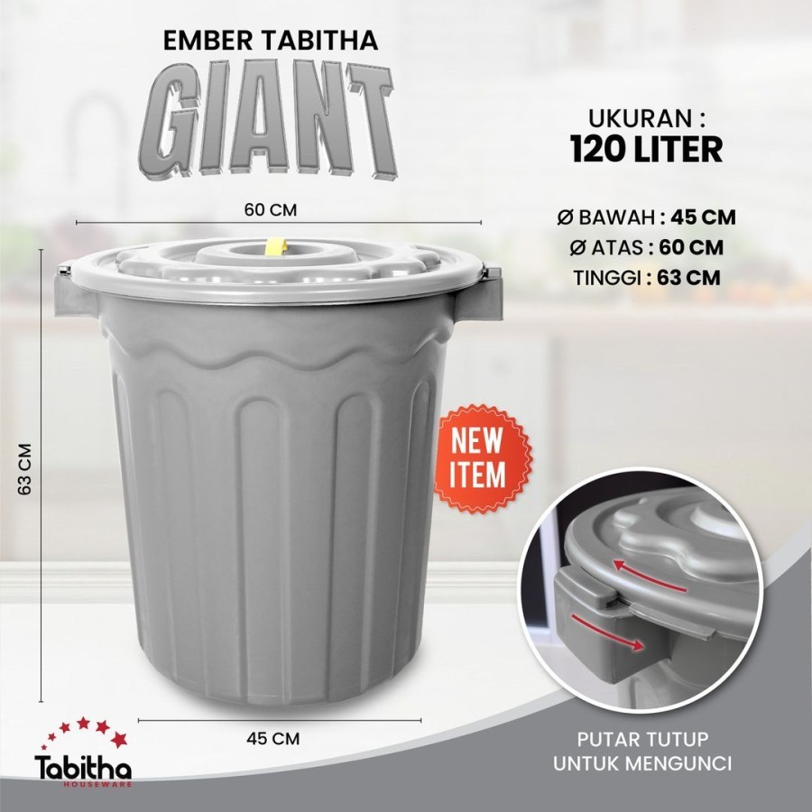 Jual ember tong air jumbo 120 liter 80 liter 70 liter tong air dengan tutup | Shopee Indonesia