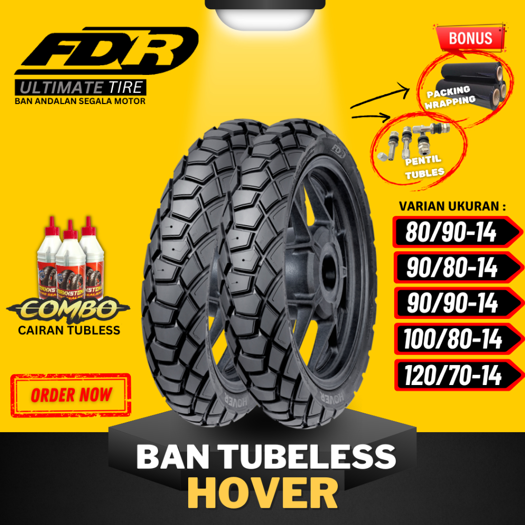 Jual [READY COD] BAN FDR TUBELESS HOVER RING 14 / BAN LUAR FDR HOVER ...