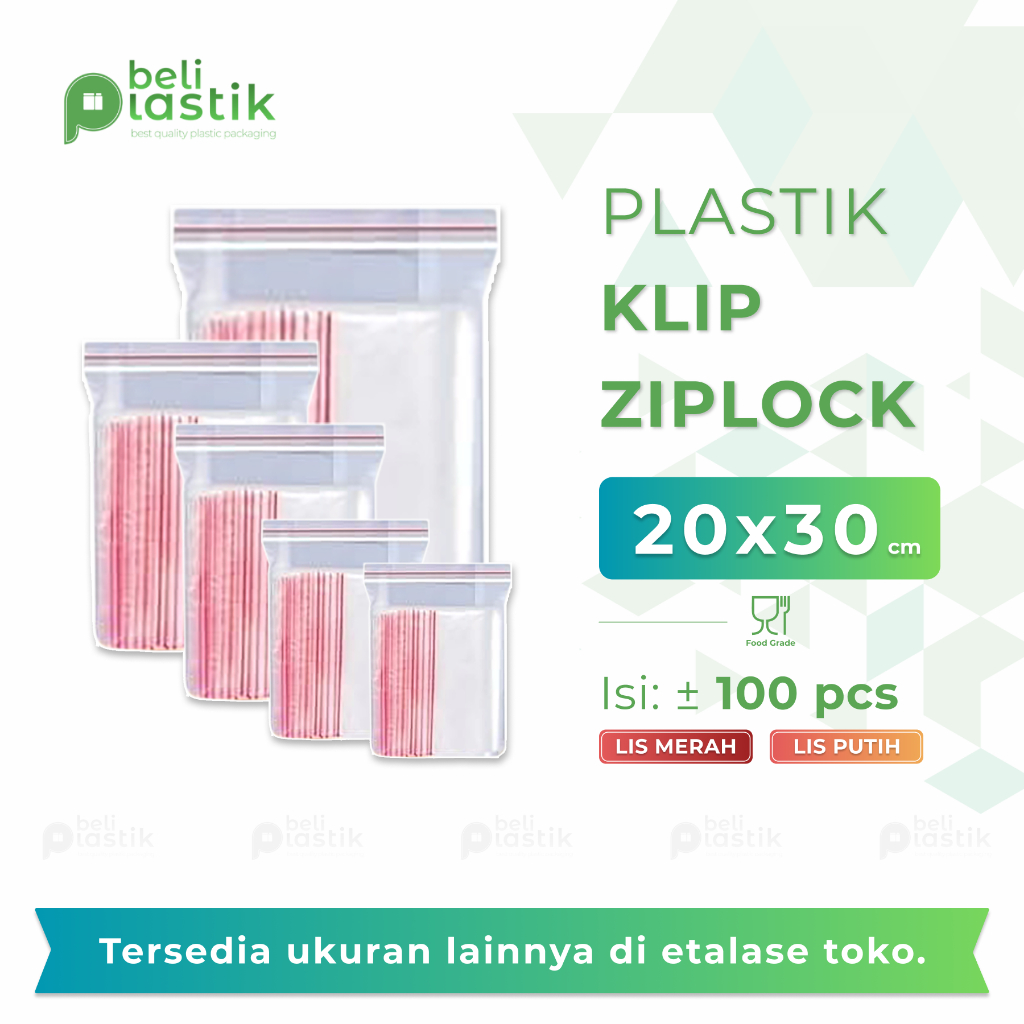 Jual Plastik Klip Ziplock 20x30 cm Bening Tebal Kantong Plastik Clip ...