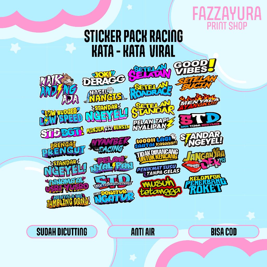 Jual STICKER PACK RACING KATA - KATA | PART 4 | Shopee Indonesia