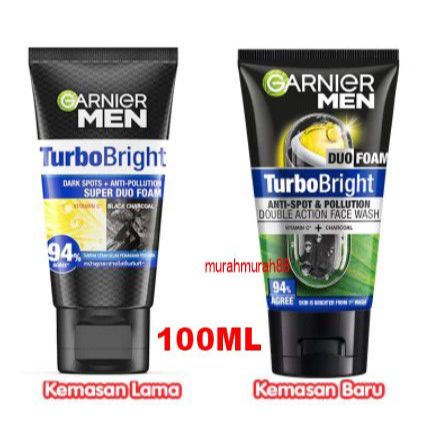 Jual Garnier Men Turbo Bright Super Duo Foam Anti-Pollution & Spots Skin Care - 100ml (Perawatan ...