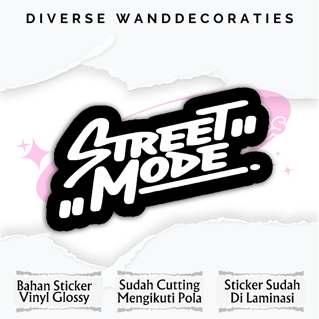 Jual Sticker Street Mode - Stiker Print Cut Street Mode - Stiker Motor ...