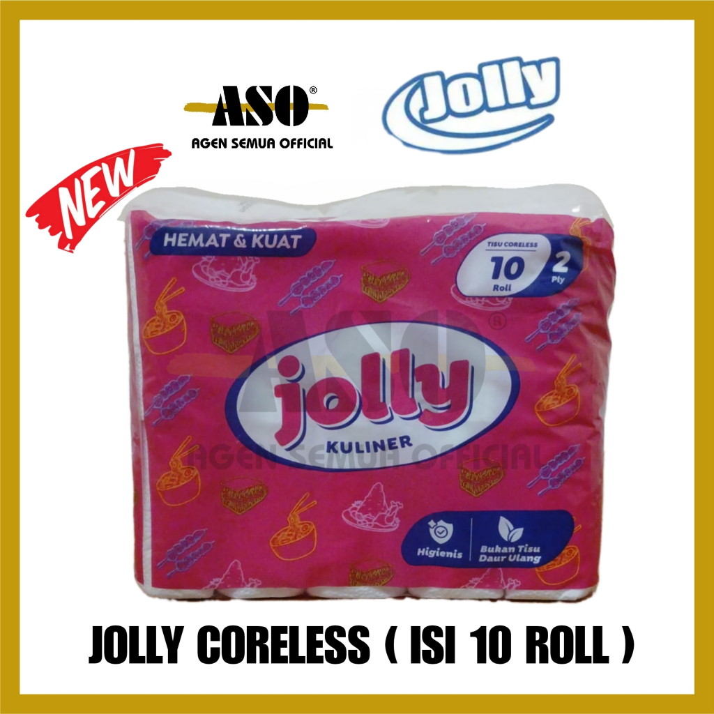 Jual TISU Tissue Jolly CORELESS Tissue Gulung [10 Rolls/ 2 Ply] PROMO ...