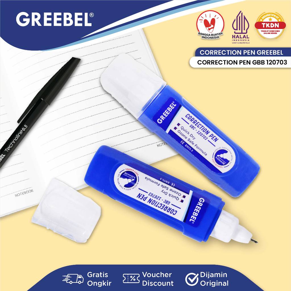 Jual GREEBEL Tipe-x Tip x Correction Pen (1PCS) GBC-120703 | Shopee ...