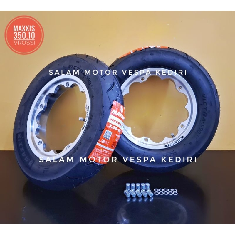 Jual Paket set ban dan velg tubeless vespa klasik paket ban maxxis 350 x 10 dan velg tubeless ...